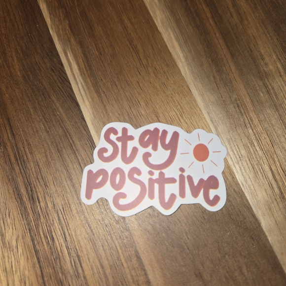 Design | Stay Positive Sticker Pink And White | Poshmark